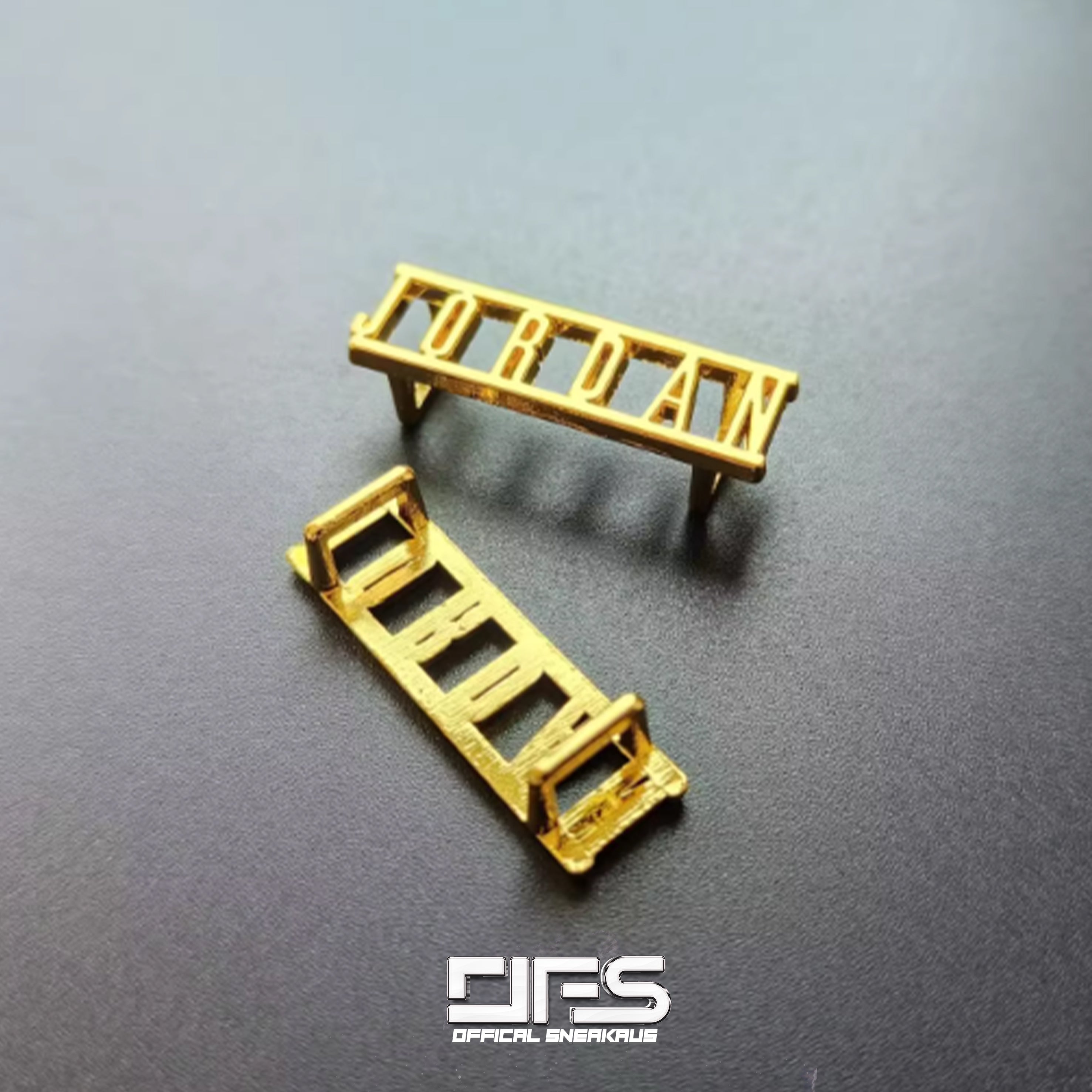 Gold “JORDAN” Shoe Lace Buckle – Dubrae Sneaker Accessory Upgrade